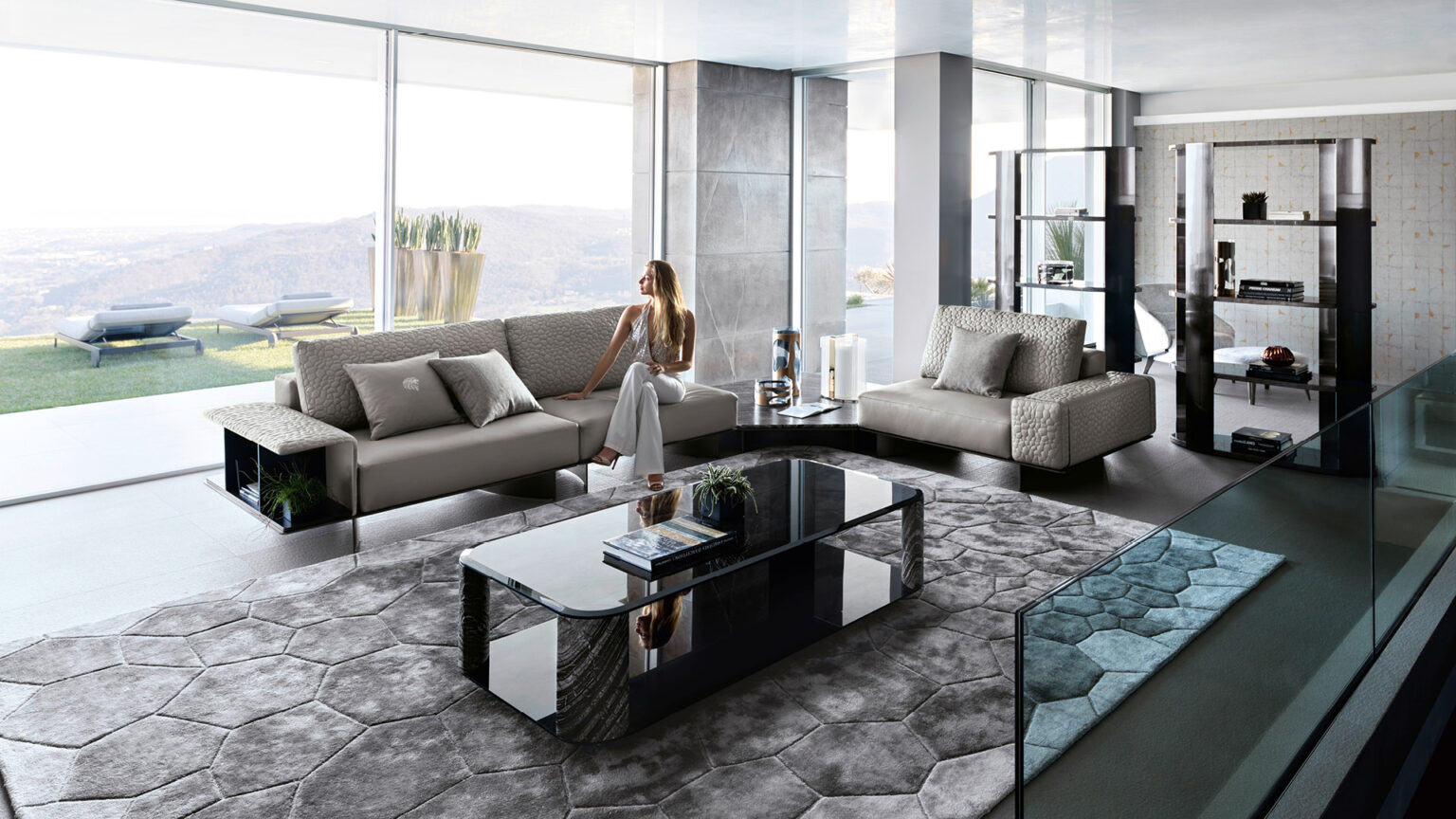 Infinity rectangular table metal base - giorgio collection