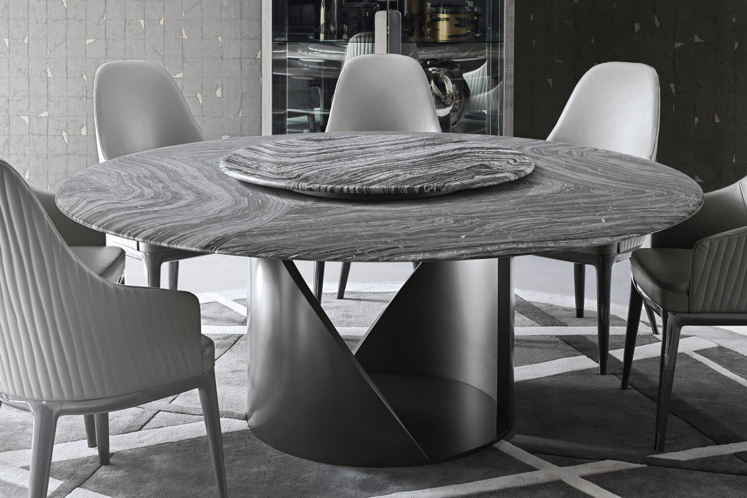 Mirage round table marble top - giorgio collection