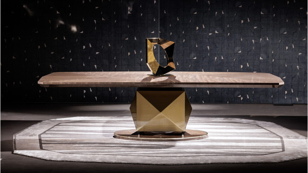 Infinity rectangular table metal base - giorgio collection