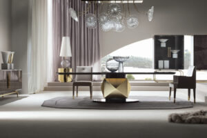 Infinity rectangular table metal base - giorgio collection