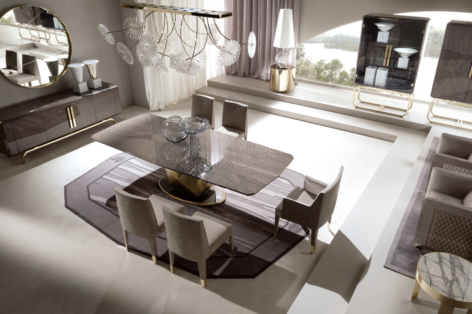 Infinity rectangular table metal base - giorgio collection