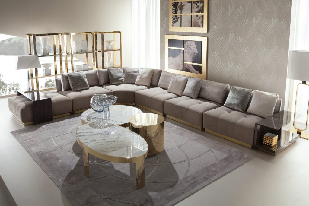 Infinity Round Gold End Table | Giorgio Collection