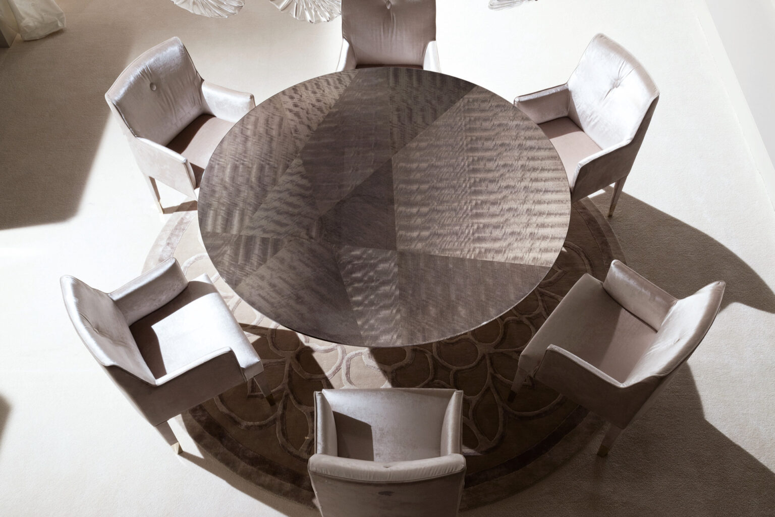 Infinity round table wooden base - giorgio collection
