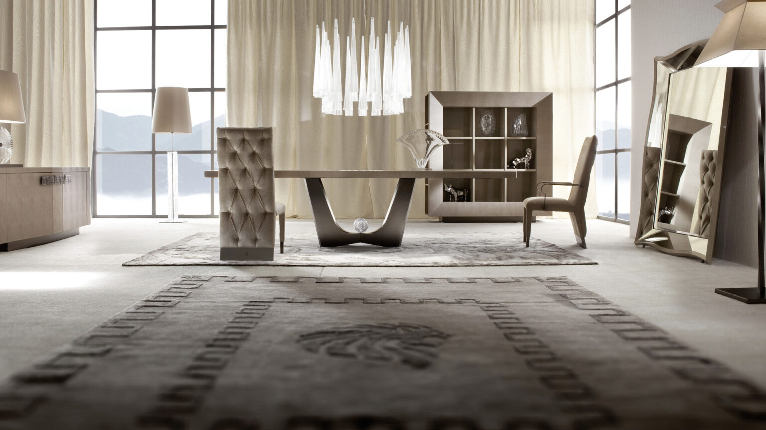 Infinity rectangular table metal base - giorgio collection