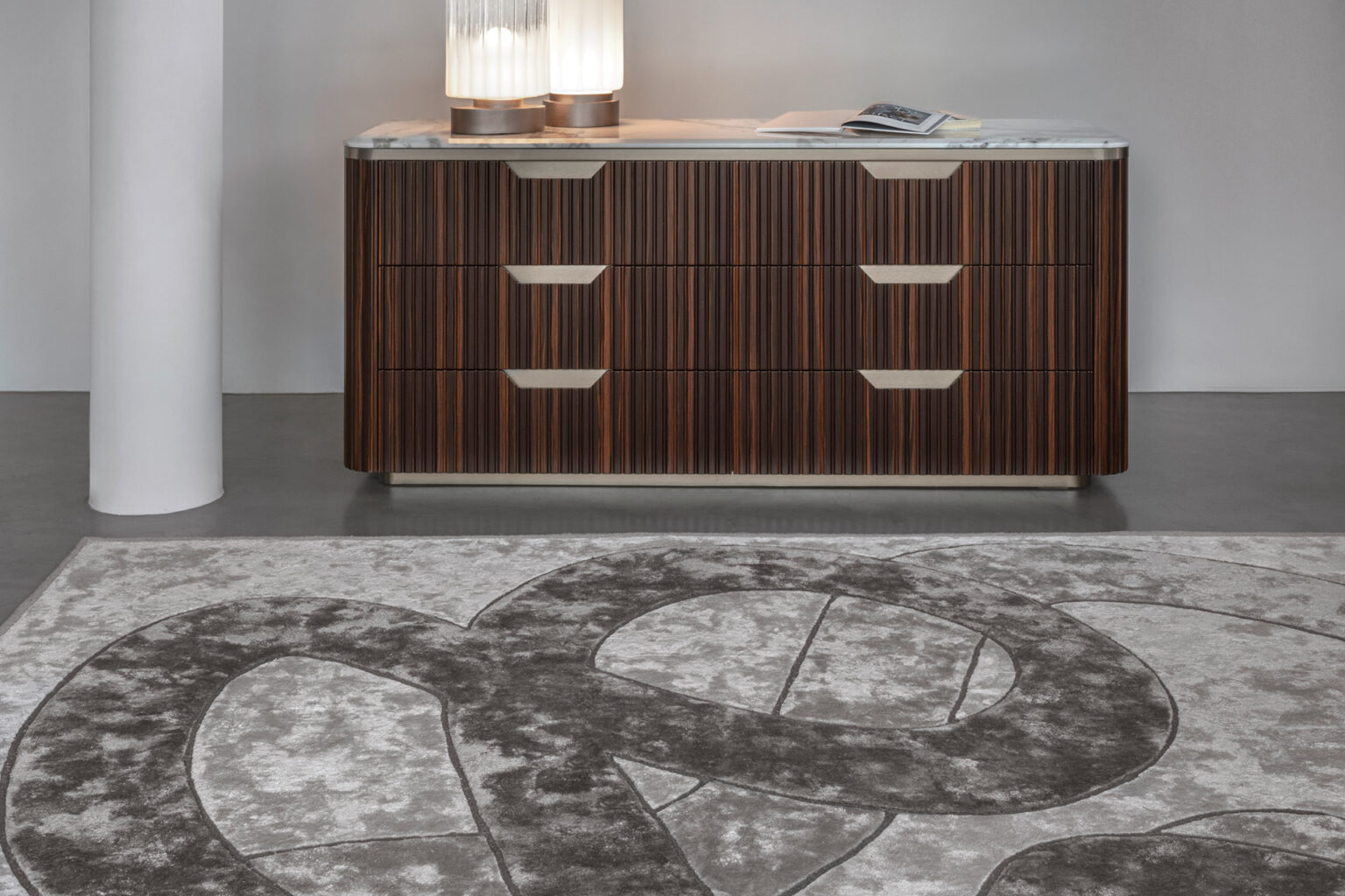 Horus rectangular grey carpet - giorgio collection