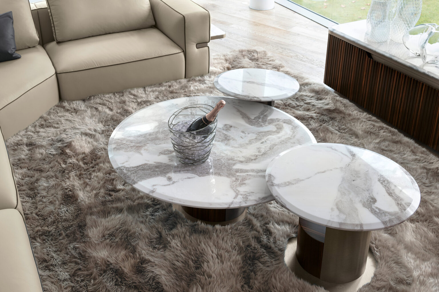 Luxor big round cocktail table - giorgio collection