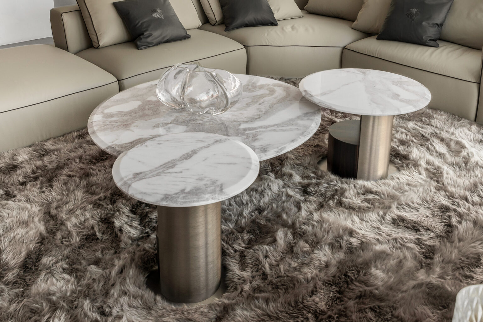 Luxor big round cocktail table - giorgio collection