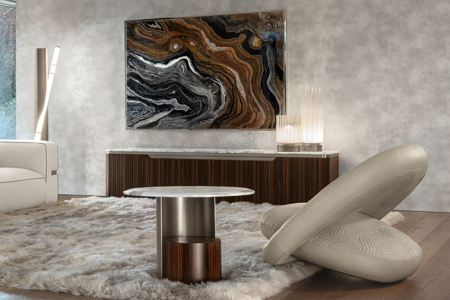 Luxor small round cocktail table - giorgio collection