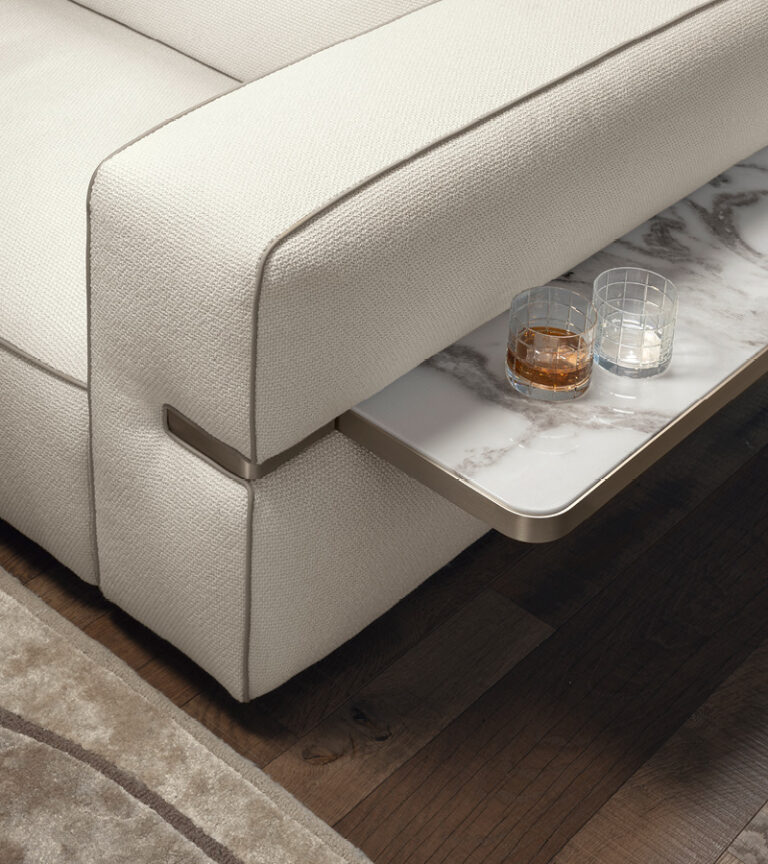 Luxor sofa with marble shelves - giorgio collection
