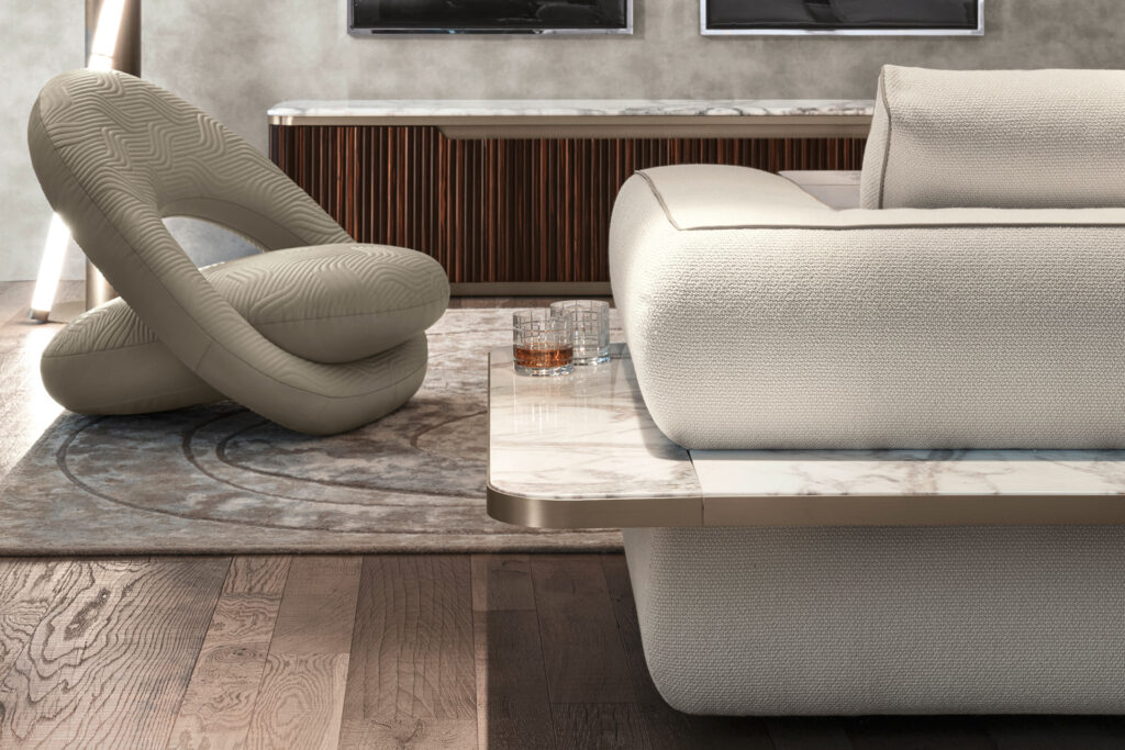 Luxor sofa with marble shelves - giorgio collection