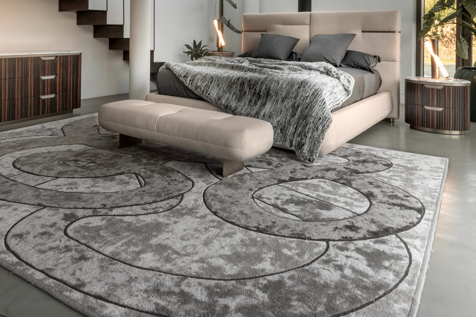 Horus rectangular grey carpet - giorgio collection